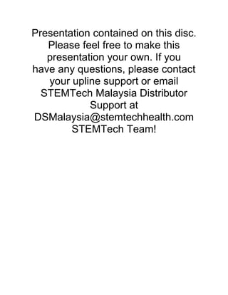 Stemtech income plan ++ | PDF