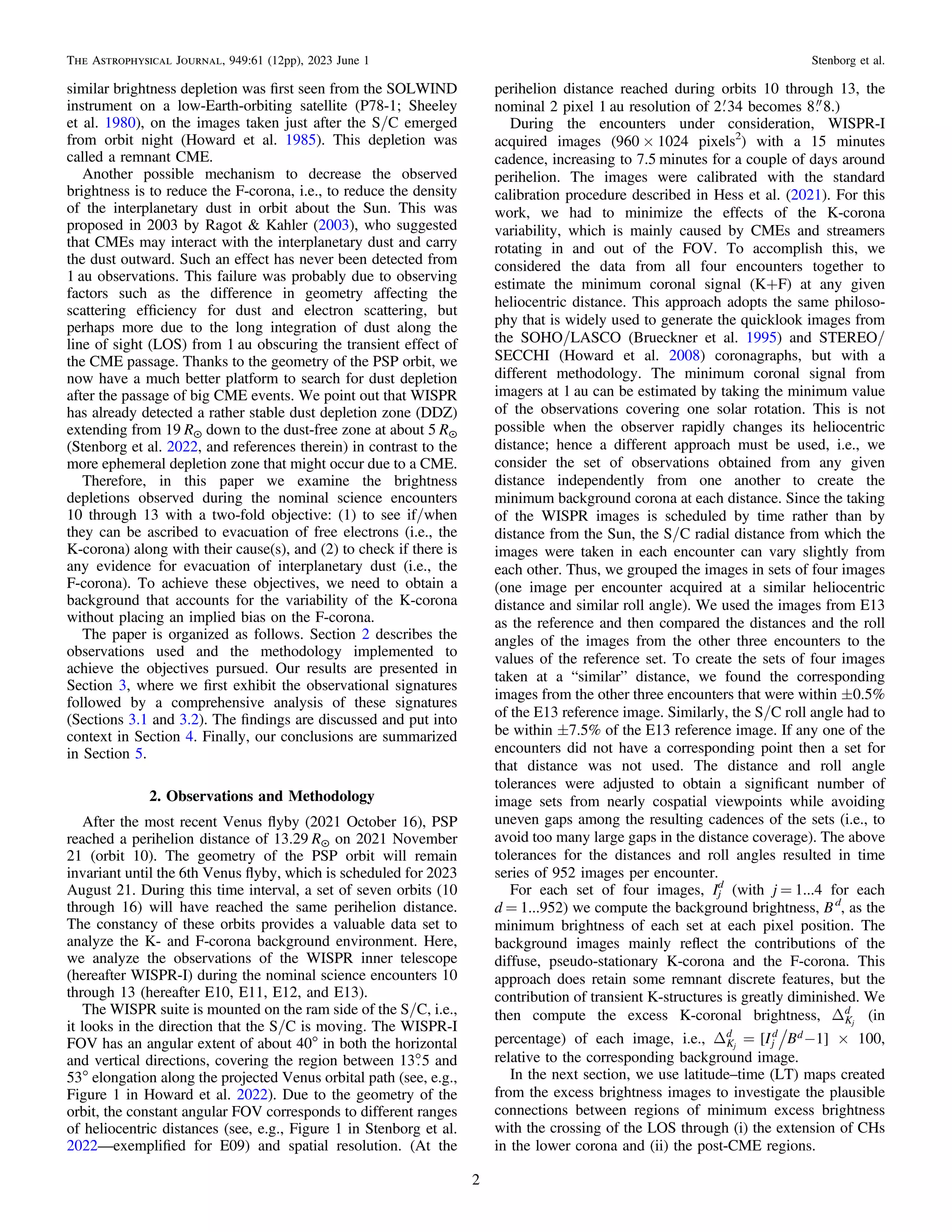 Investigating Coronal Holes and CMEs as Sources of Brightness Depletion ...