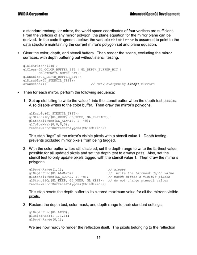 Improving Shadows and Reflections via the Stencil Buffer