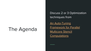 Stencil computation research project presentation #1 | PDF