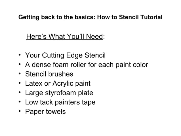 Stencil how to instructions help beginners turn pro | PPT