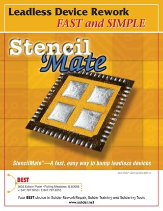 How to Speed Up QFN and LGA device rework using StencilMate Process | PDF