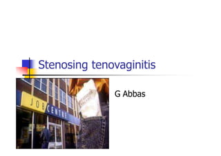 Stenosing tenovaginitis class for orthopedics residents | PPT