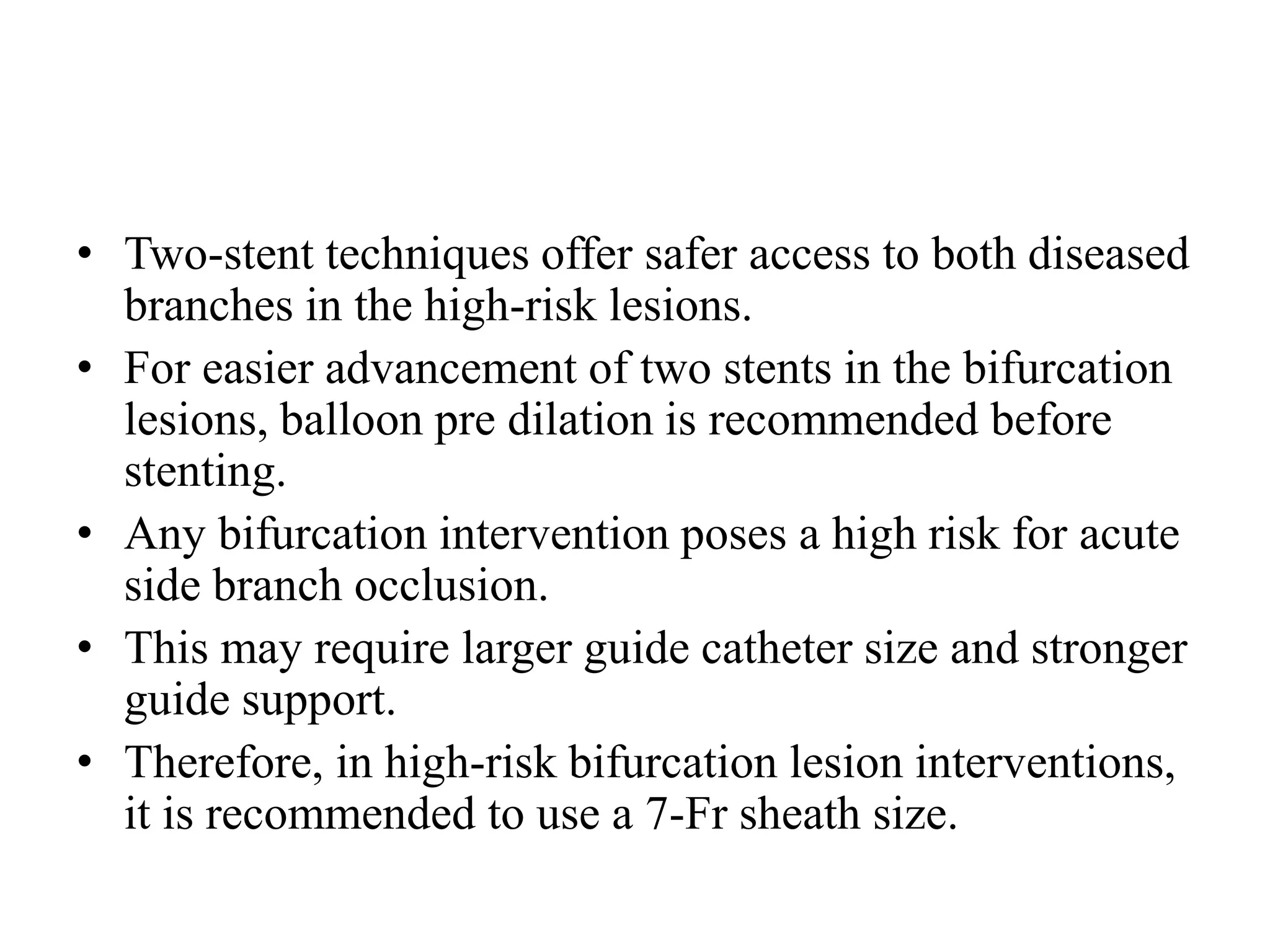 Stenting of bifurcation lesions | PPT