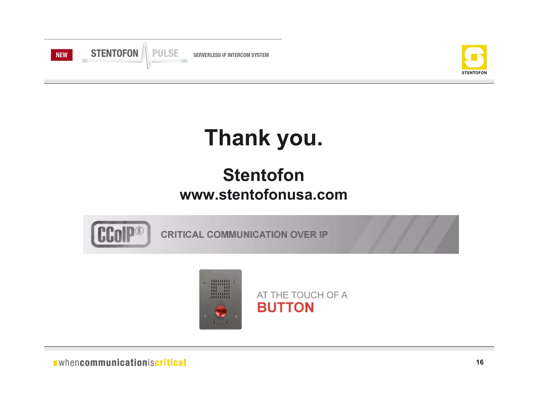Stentofon Pulse Power Point | PPT