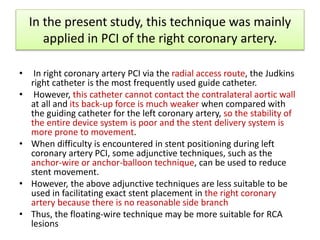 reducing the coronary stent movement before deployment | PPTX