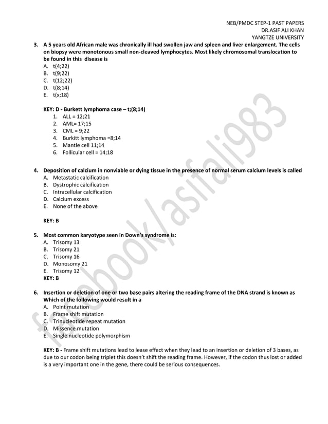 Step 1 PMDC paper compiled by Dr. Asif ali | PDF | Blood Disorders | Diseases and Conditions