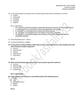 Step 1 PMDC paper compiled by Dr. Asif ali | PDF