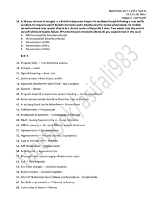 Step 1 PMDC paper compiled by Dr. Asif ali | PDF