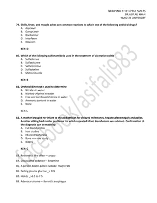Step 1 PMDC paper compiled by Dr. Asif ali | PDF