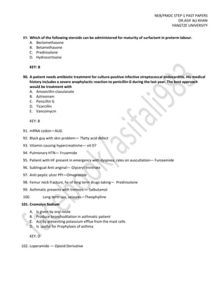 Step 1 PMDC paper compiled by Dr. Asif ali | PDF