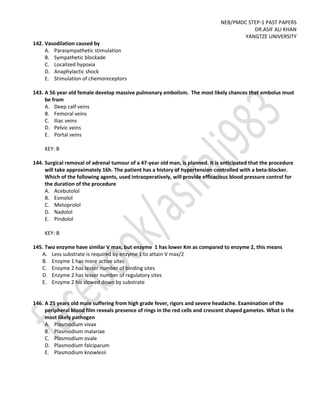 Step 1 PMDC paper compiled by Dr. Asif ali | PDF