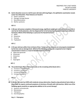 Step 1 PMDC paper compiled by Dr. Asif ali | PDF