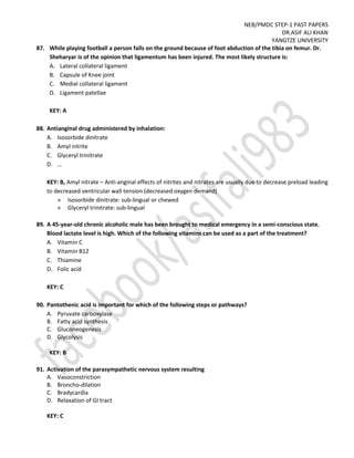 Step 1 PMDC paper compiled by Dr. Asif ali | PDF
