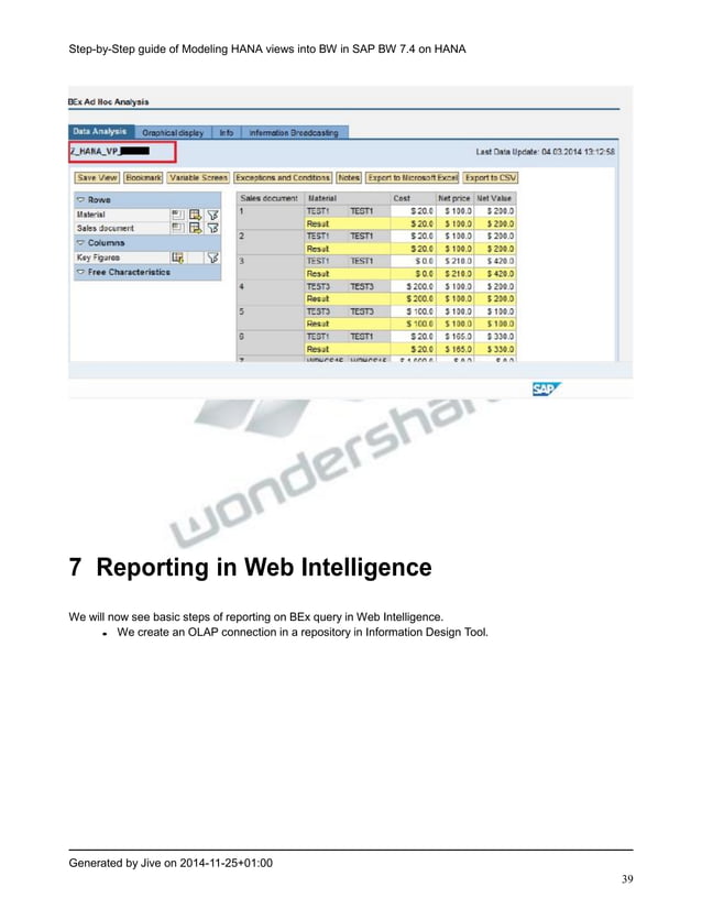 Step by-step-guide-of-modeling-hana-views-into-bw-in-sap-bw-7-4-on-hana | PDF