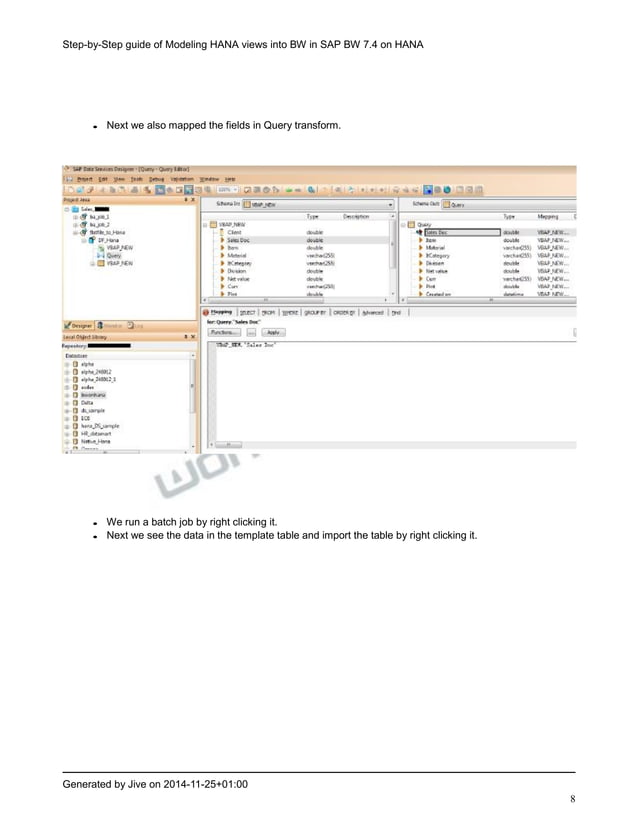 Step by-step-guide-of-modeling-hana-views-into-bw-in-sap-bw-7-4-on-hana | PDF