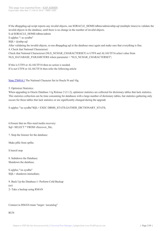 oracle upgradation | PDF