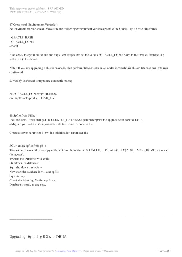 Oracle Upgradation Pdf