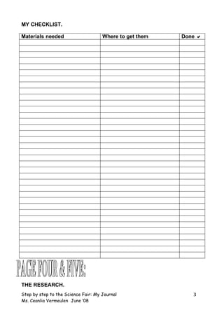 Step By Step To The Science Fair | DOC