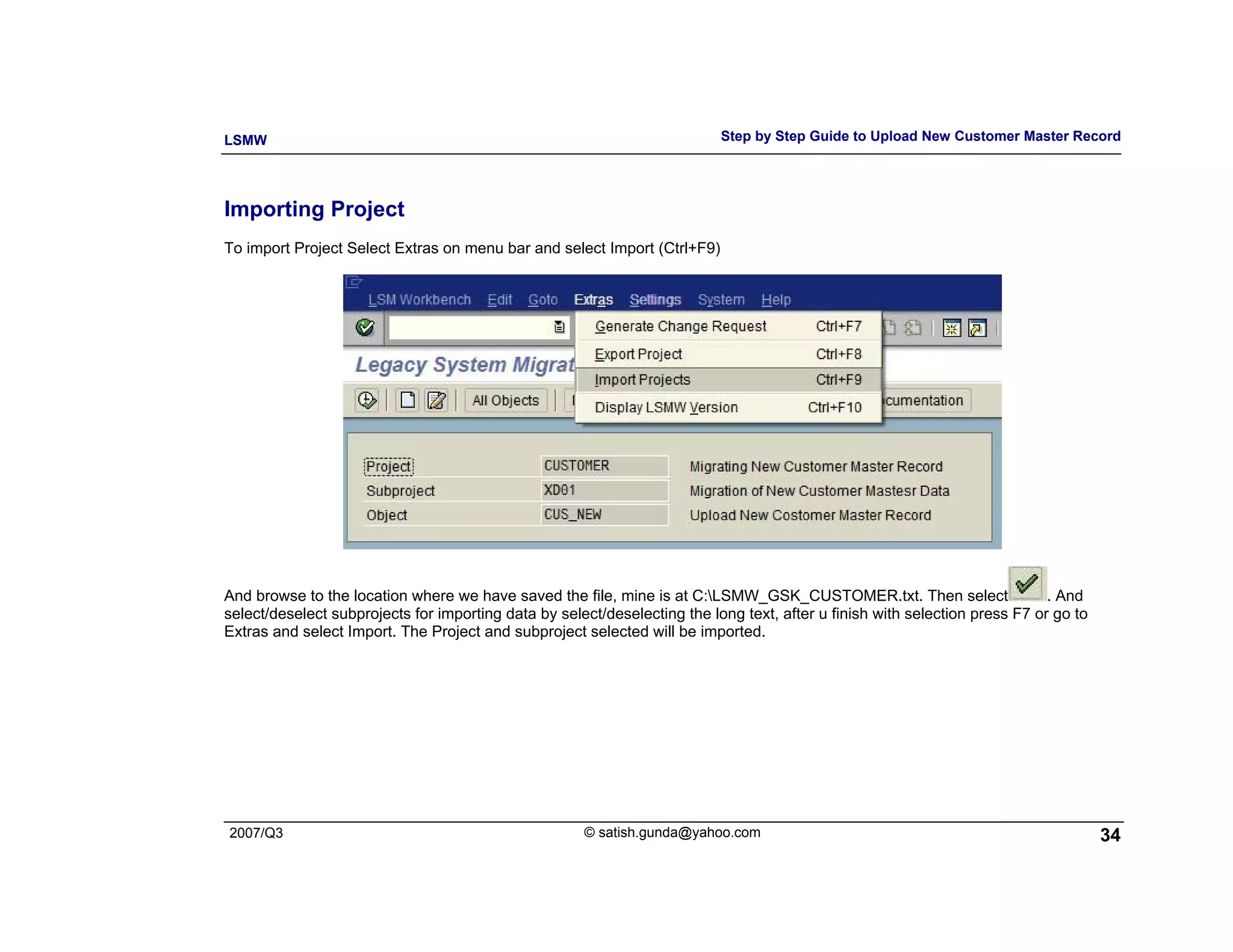 Step by-step-to-upload-new-customer-master-record-with-lsmw | PDF
