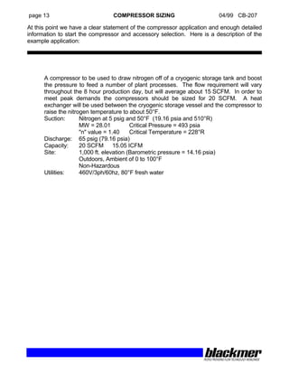 Step by-step compsressor Selection and sizing | PDF