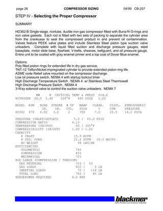 Step by-step compsressor Selection and sizing | PDF