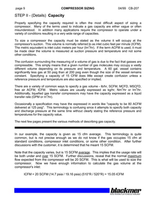Step by-step compsressor Selection and sizing | PDF