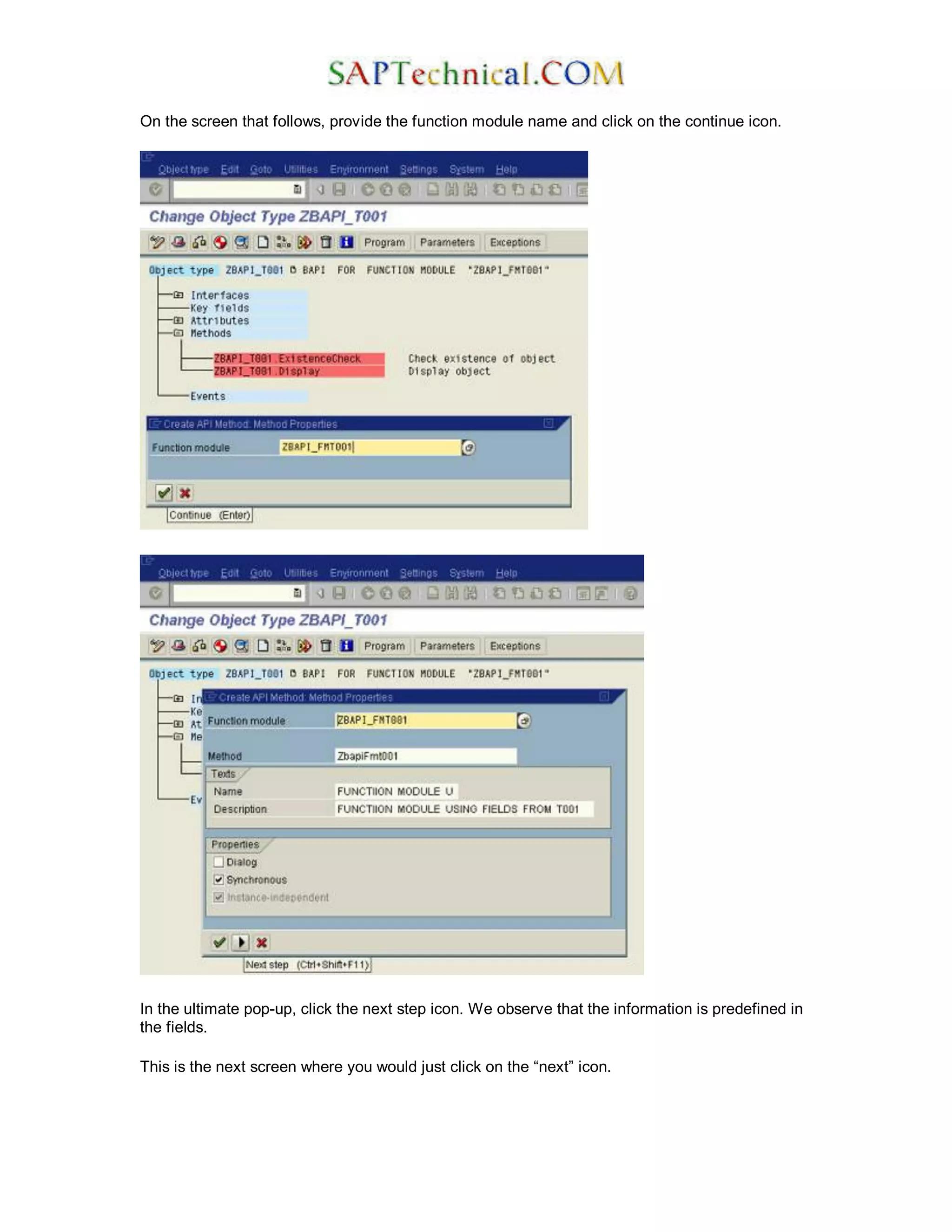 Step By Step Creation Of A Bapi In Detailed Steps With Scr Pdf