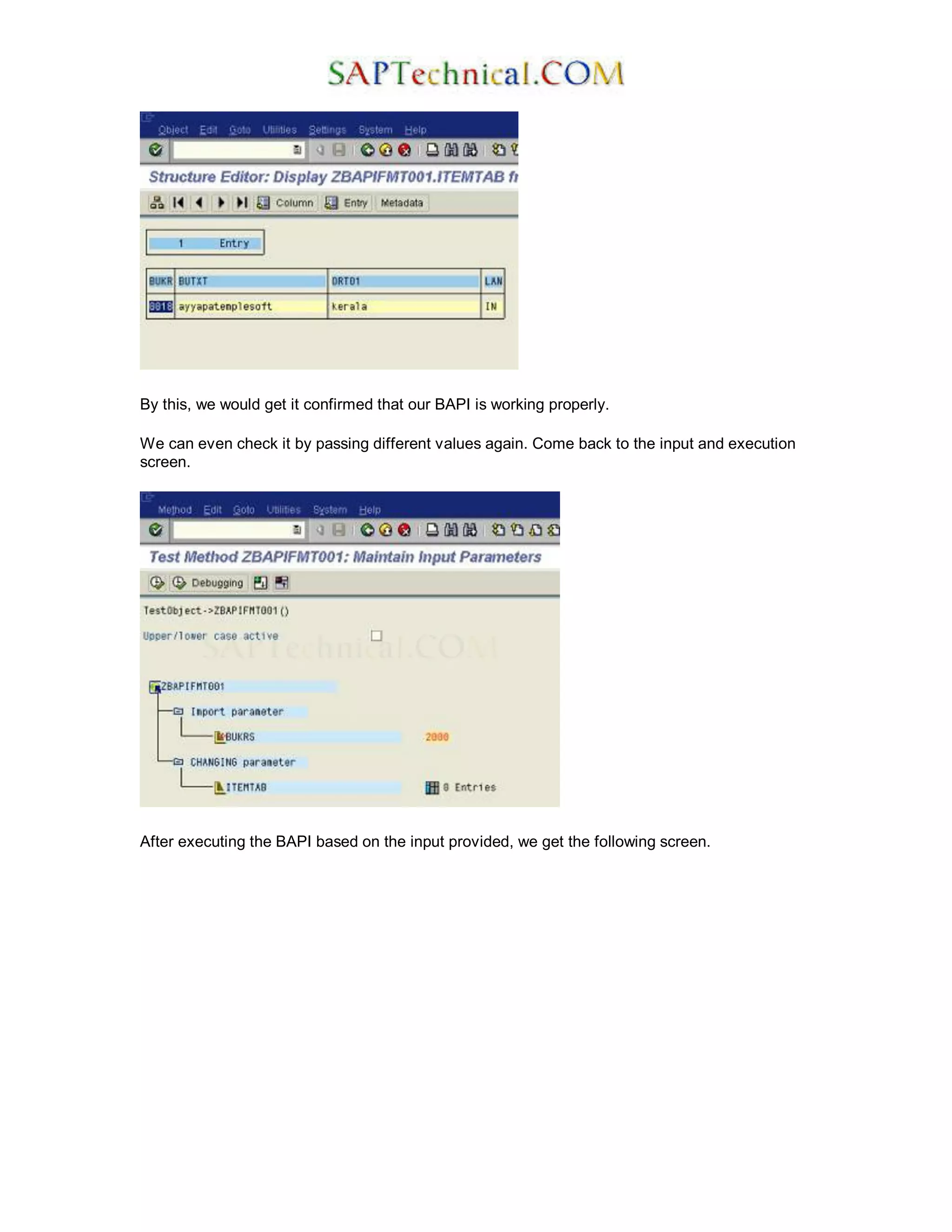 Step by-step creation of a bapi in detailed steps with scr… | PDF