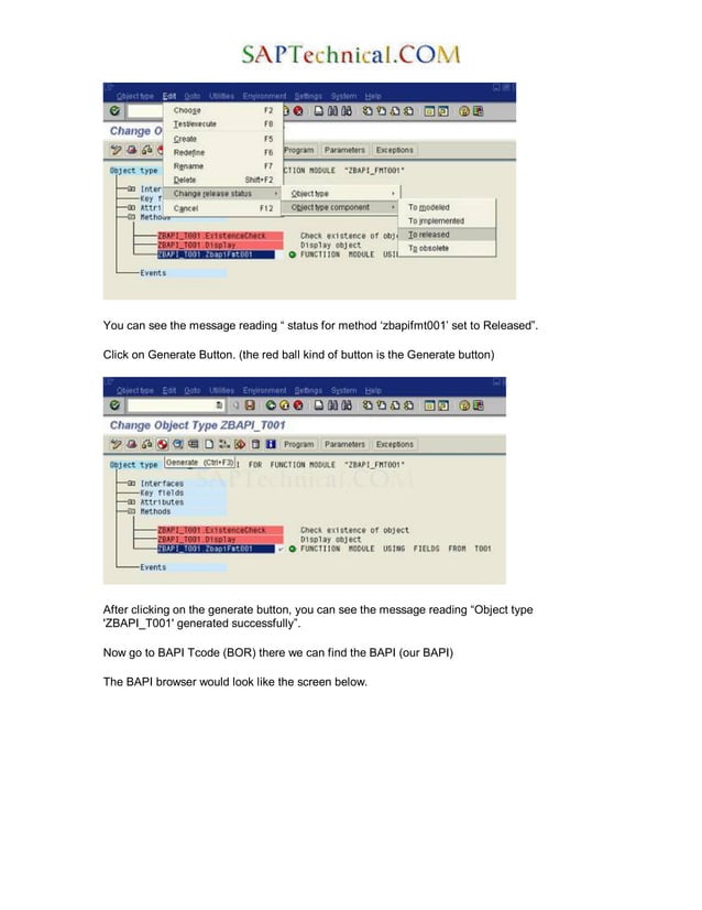 Step by-step creation of a bapi in detailed steps with scr… | PDF | Operating Systems | Computer ...