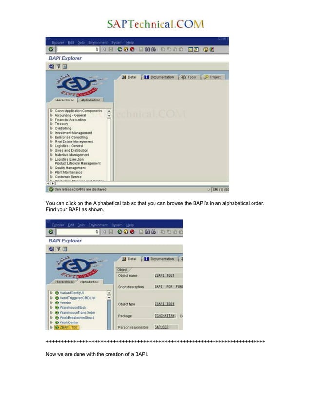 Step by-step creation of a bapi in detailed steps with scr… | PDF | Operating Systems | Computer ...
