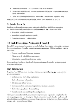 Step-by-Step Form 5500 Preparation for Employers and Plan ...