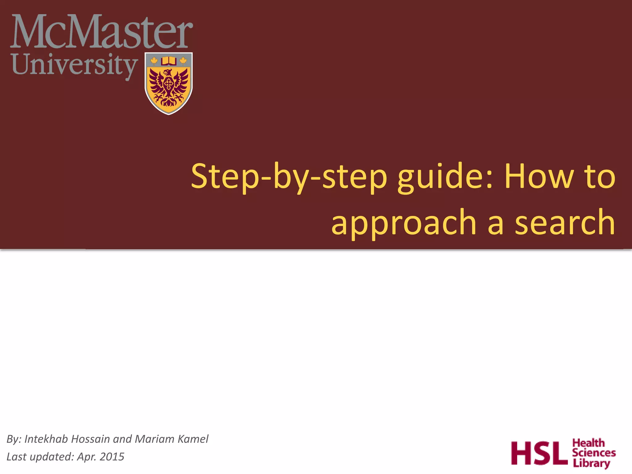 Library research step-by-step | PPTX | Search | Internet