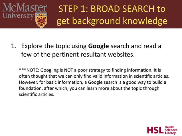 Library research step-by-step | PPT