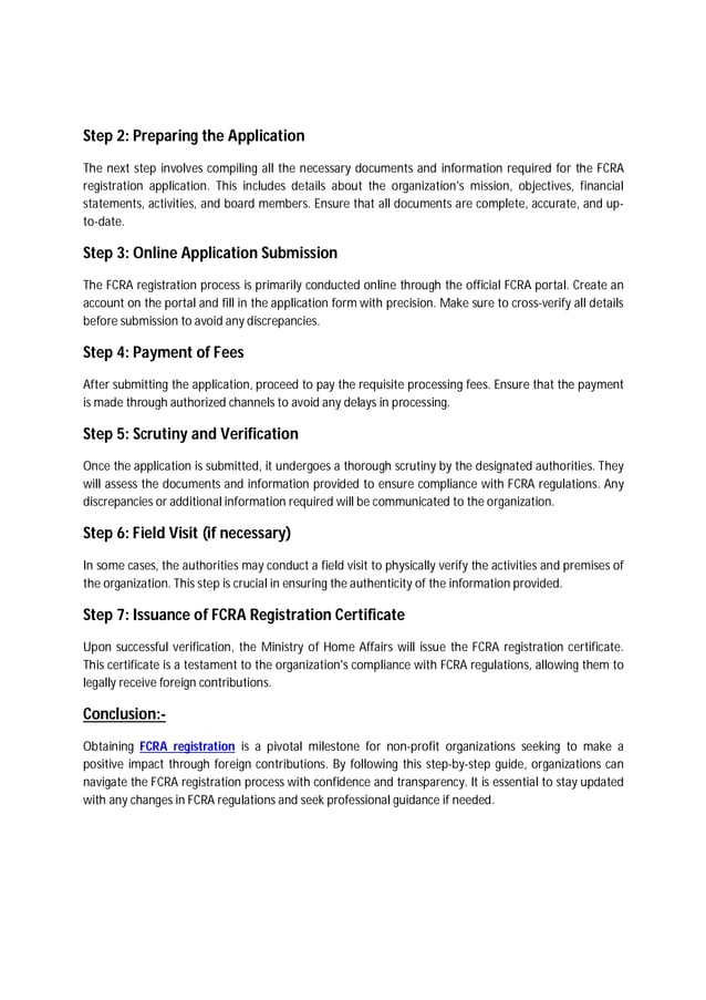 Step-by-Step Guide- Procedure for FCRA Registration Process Revelation ...