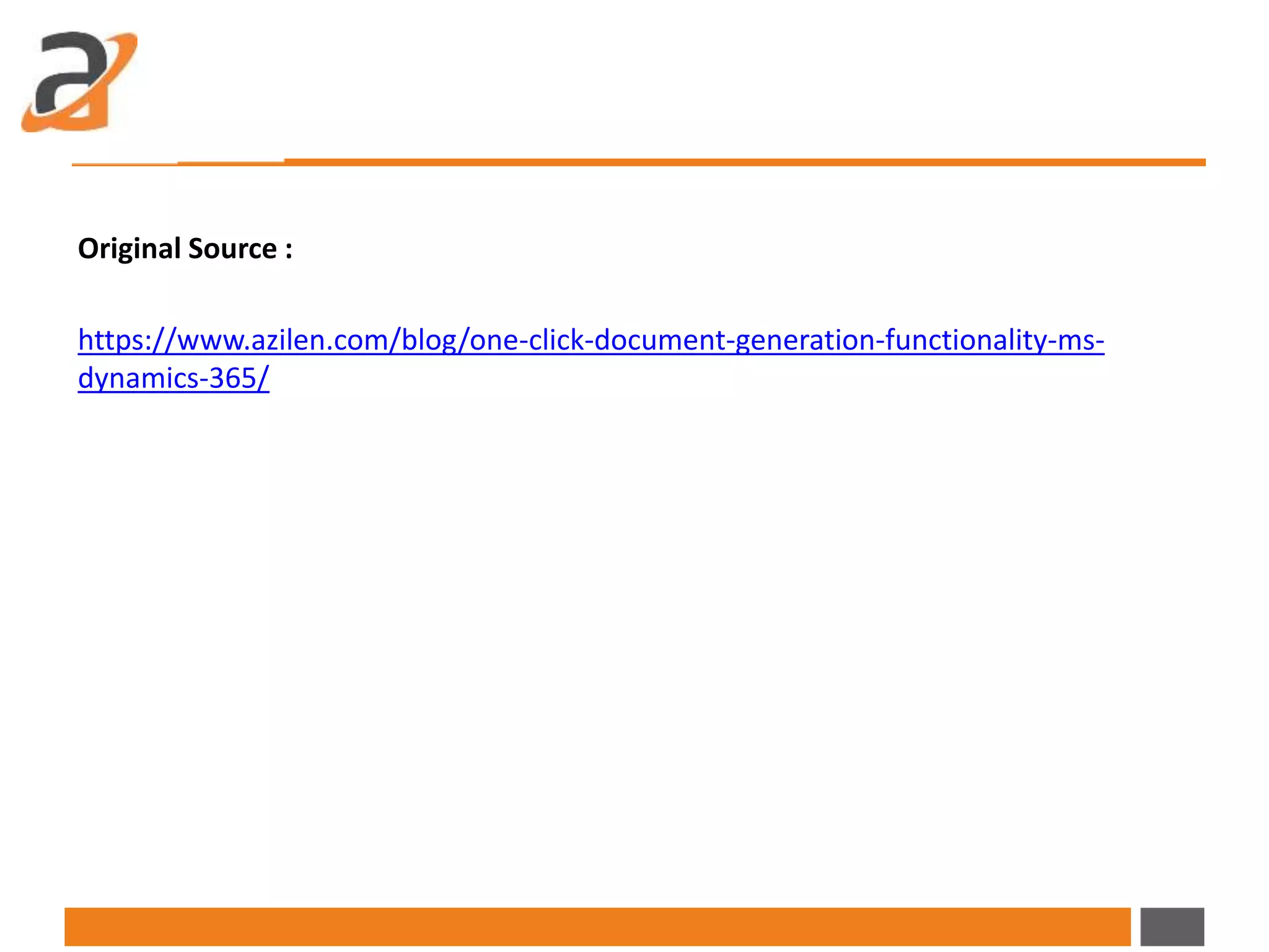 [Step by-step guide] configure document generation functionality in ms dynamics 365 | PPTX