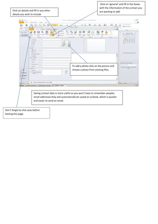 Step by-step guide for adding a contact | DOCX