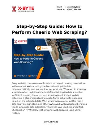 Step-by-Step Guide: How to Perform Cheerio Web Scraping? | PDF