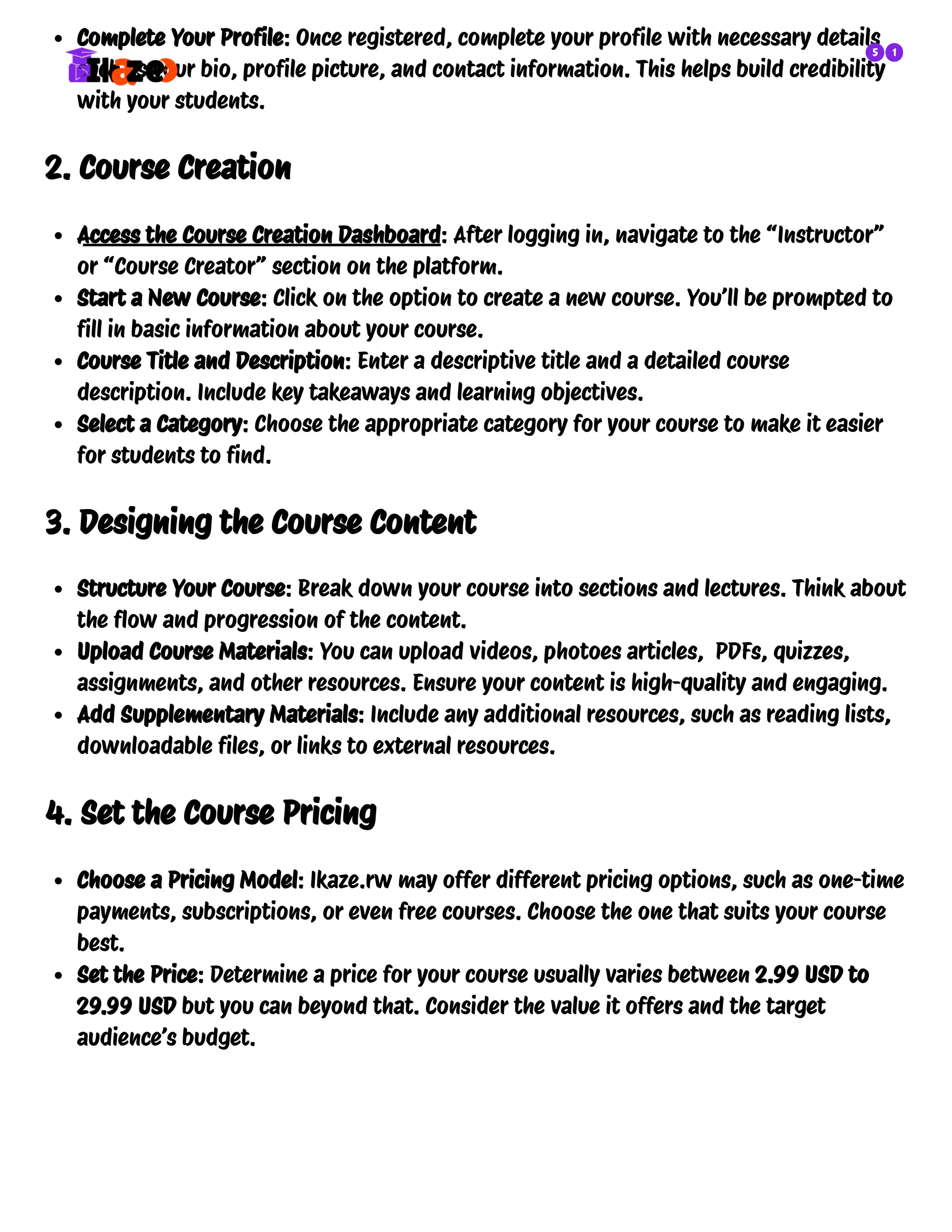 Step-by-Step Guide Launching A Paid Course On Ikaze.rw _ 🎈Ikaze Inc | PDF