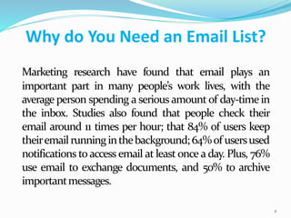 Step-by-step Guide on How to Build a Huge Email List | PPTX