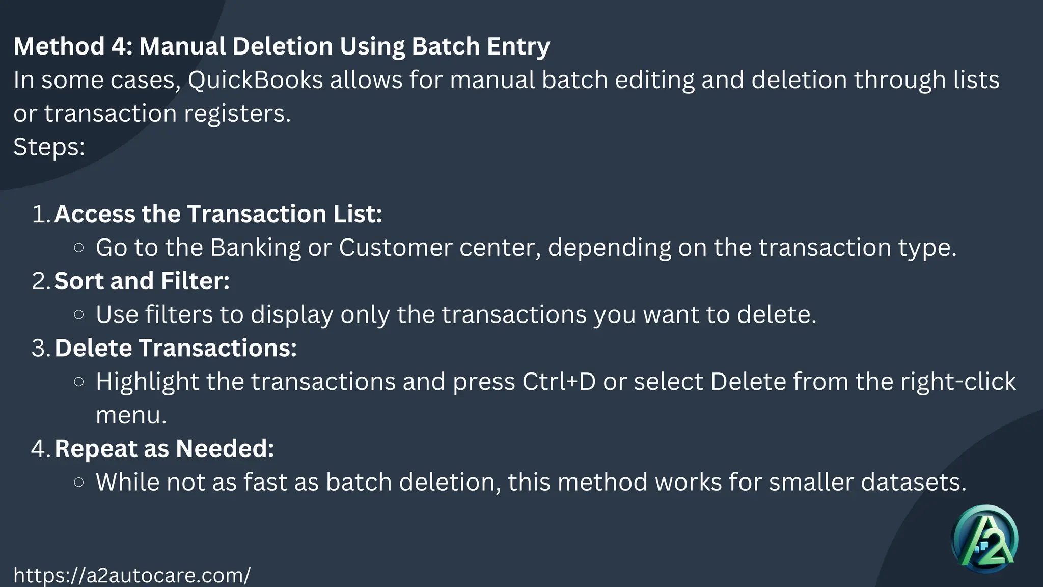 Step-by-Step Guide to Batch Deleting Transactions in QuickBooks Desktop | PDF
