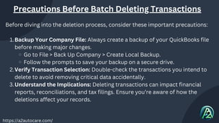 Step-by-Step Guide to Batch Deleting Transactions in QuickBooks Desktop | PDF