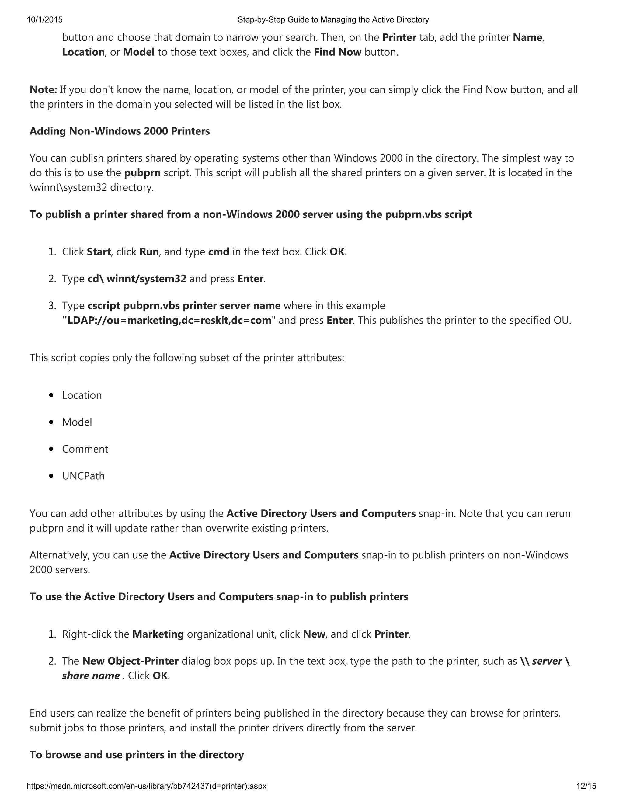 Step by-step guide to managing the active directory | PDF