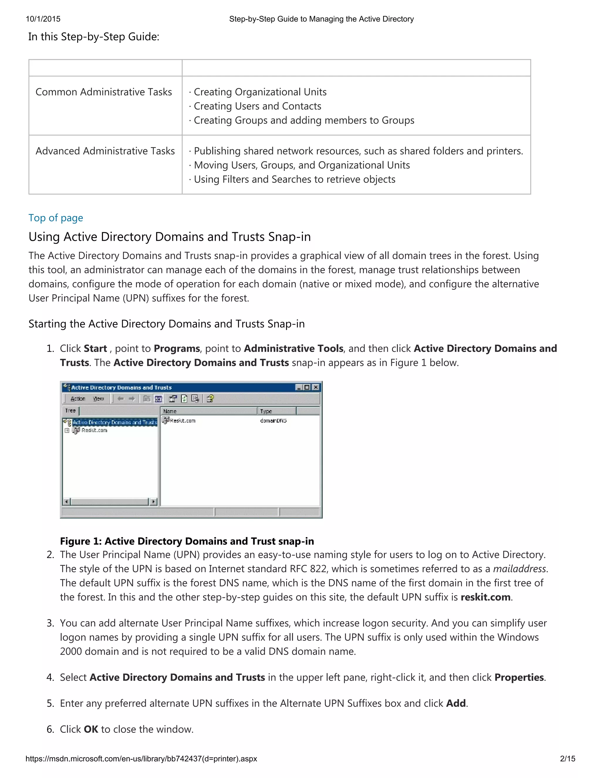 Step by-step guide to managing the active directory | PDF