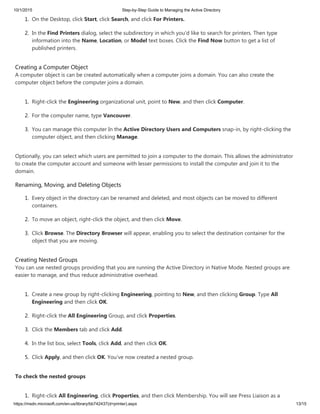 Step by-step guide to managing the active directory | PDF