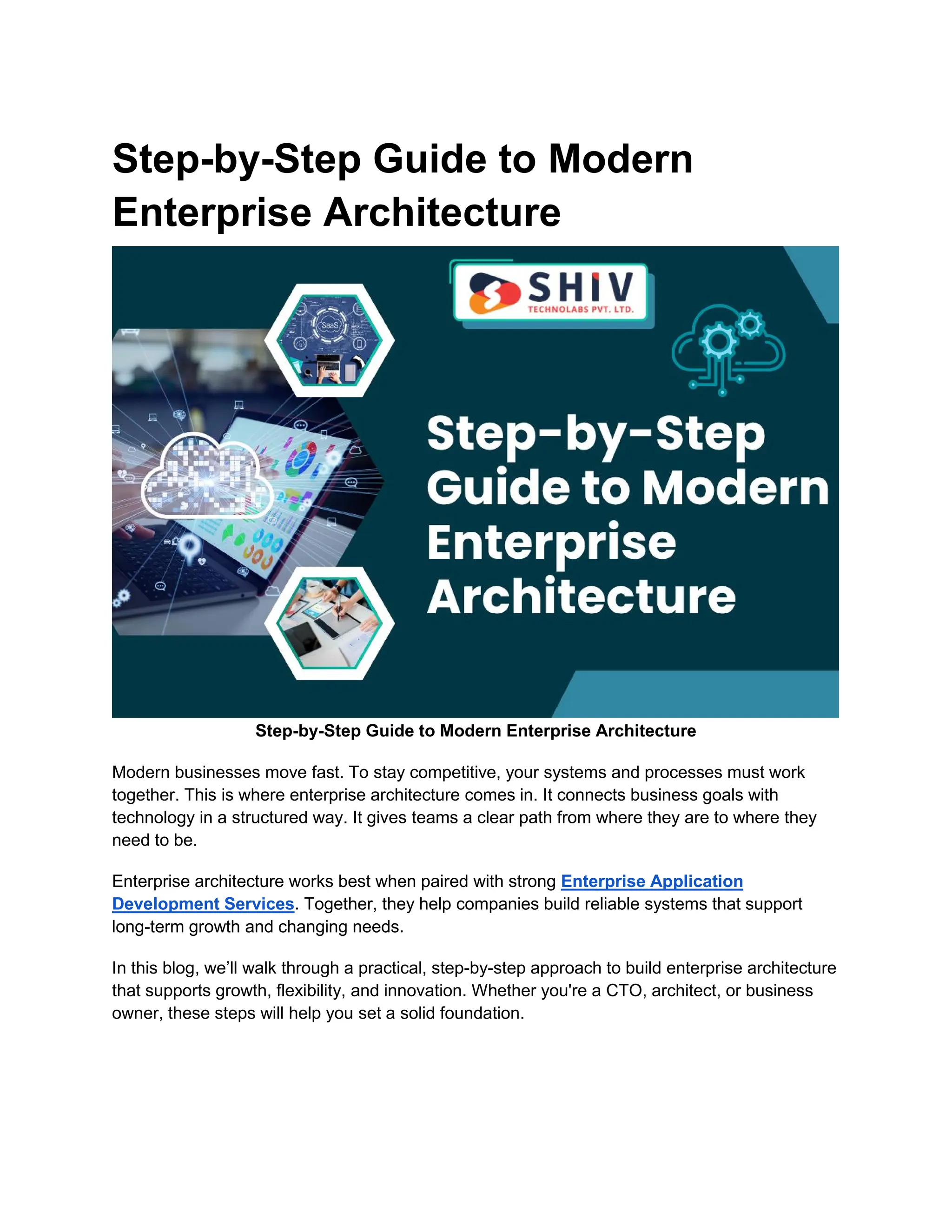 Modern Enterprise Architecture: Step-by-Step Guide | PDF