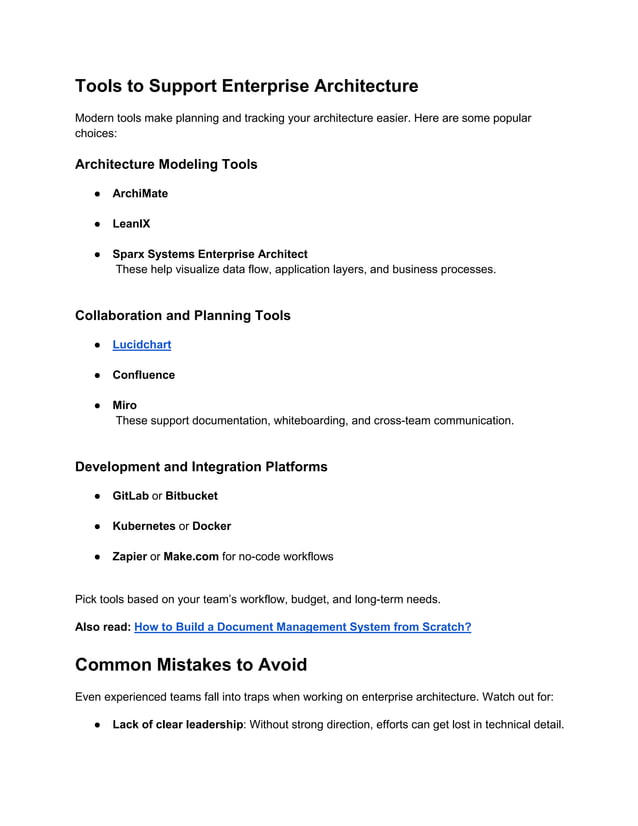 Modern Enterprise Architecture: Step-by-Step Guide | PDF