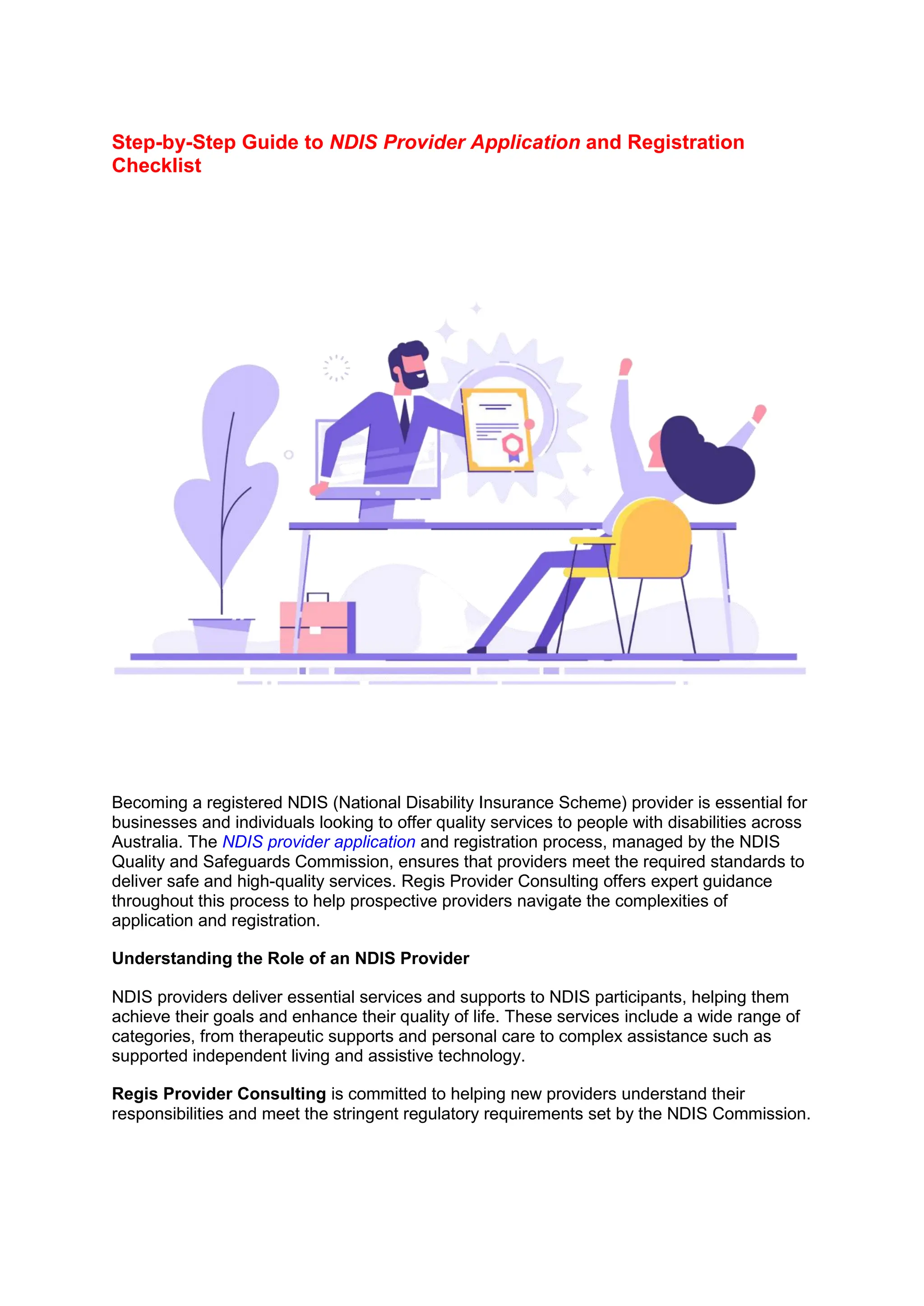 Step-by-Step Guide to NDIS Provider Application and Registration ...