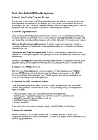 Step-by-Step Guide to NDIS Provider Application and Registration ...