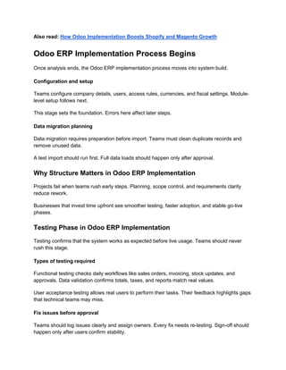 Odoo ERP Implementation Setup: Step-by-Step Process | PDF
